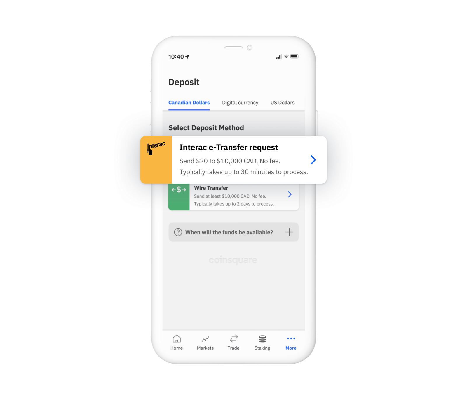 Comment puis-je ajouter des dollars canadiens à mon compte en utilisant ...